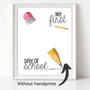 Handprint Craft Back to School Printable, First Day of School Handprint ...