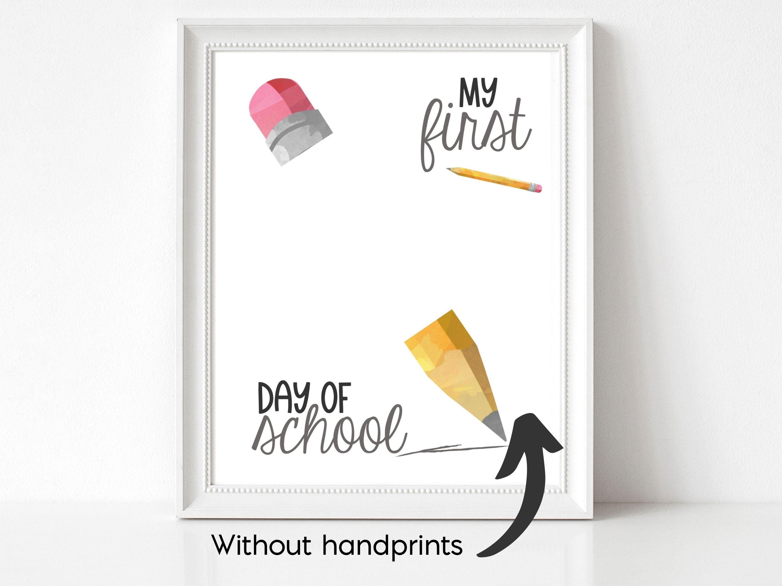 Handprint Craft Back to School Printable, First Day of School Handprint ...