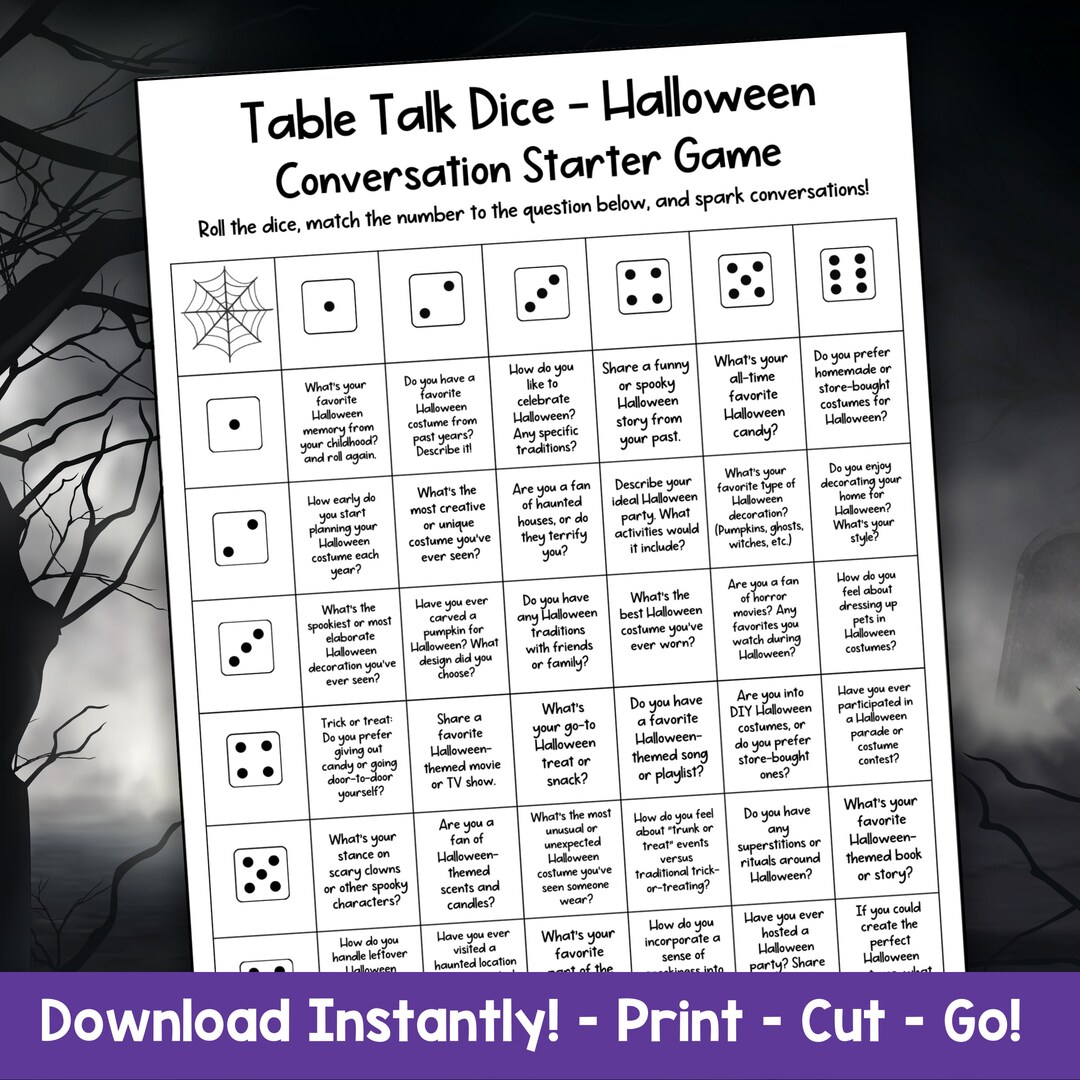 Halloween Conversation Starters, Icebreaker Questions Team Building ...