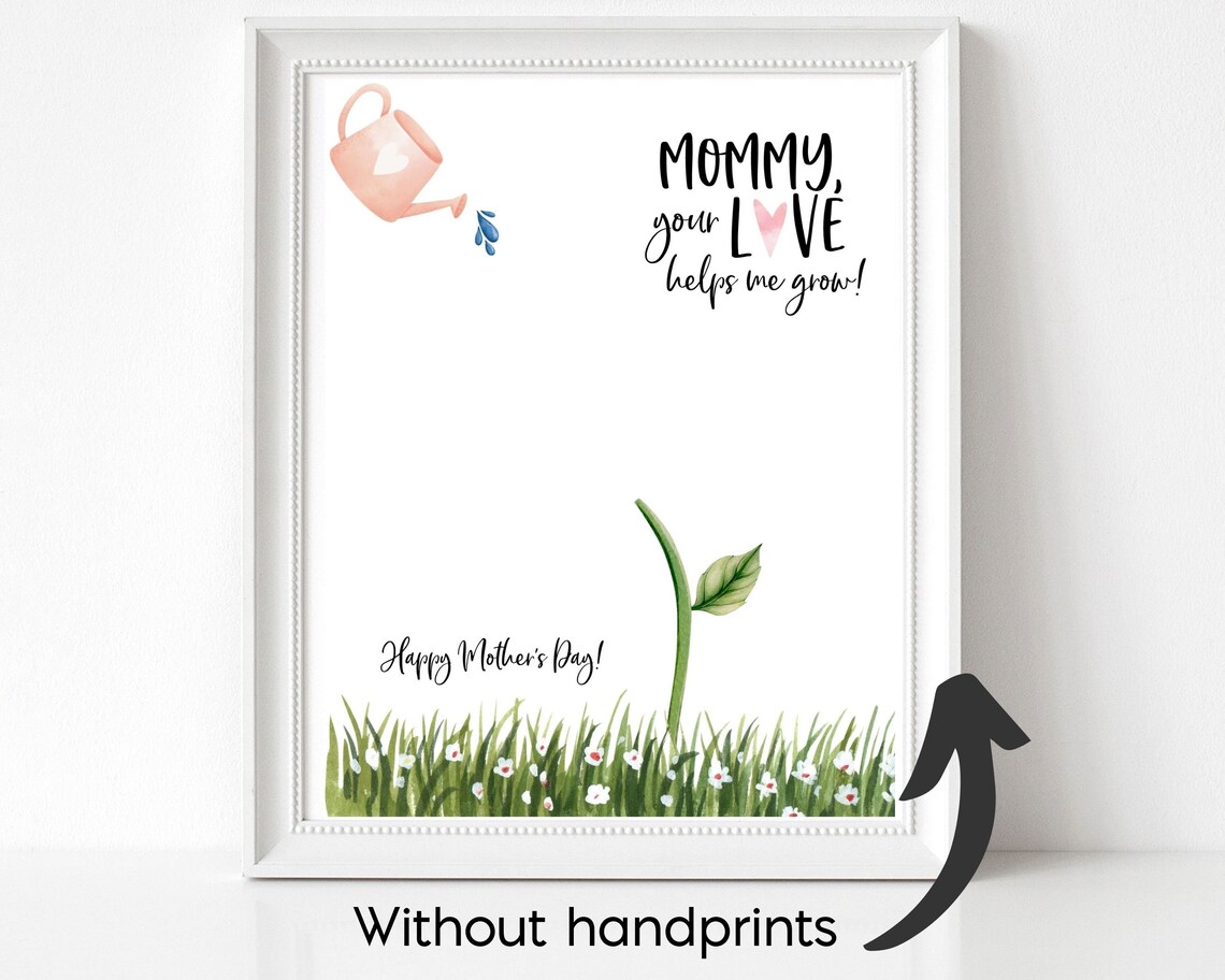 Mothers Day Flower Handprint Crafts for Kids Mom Gift From - Etsy