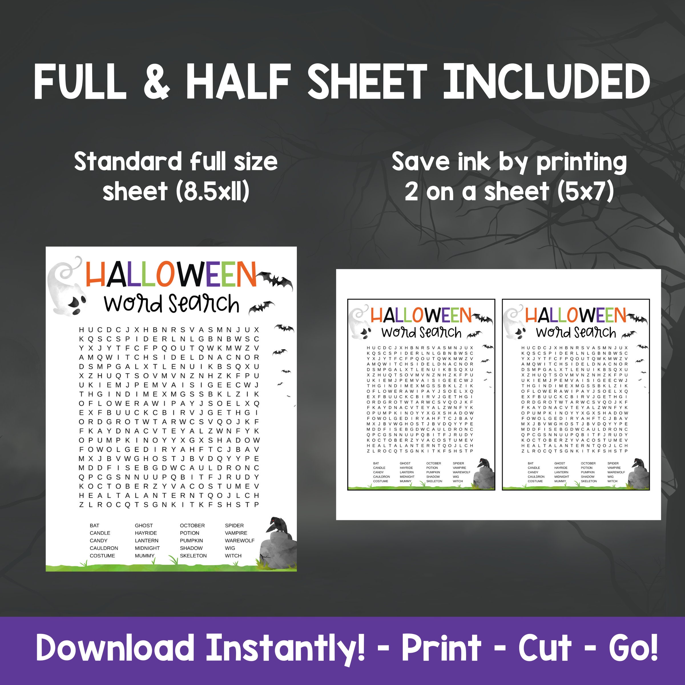Halloween Word Search for Kids, Halloween Printables, Word Search ...