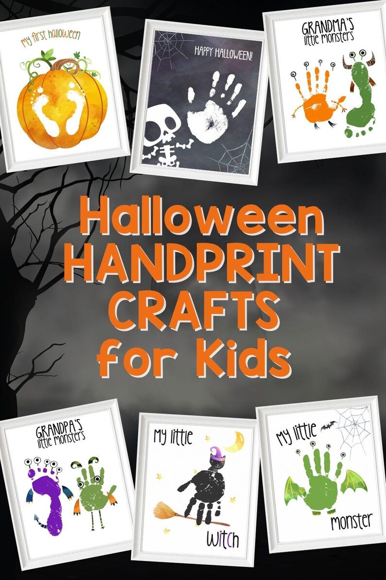 Monster Halloween Handprint Craft, DIY Craft for Kids Art, Halloween ...