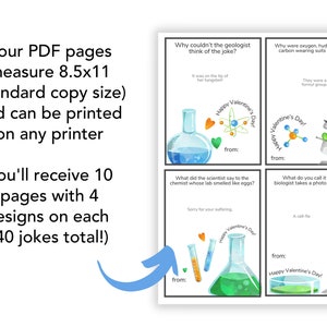 Science Printable Valentine Cards for Kids Valentines Cards - Etsy