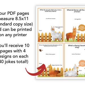 Llama Printable Valentine Cards for Kids Kids Valentines - Etsy