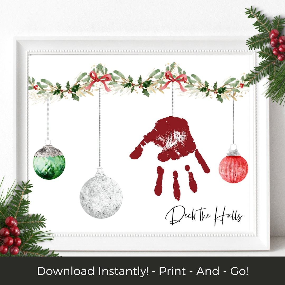 Christmas Ornament Handprint Kids Christmas Craft, Baby's First ...
