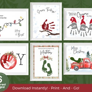 Christmas Handprint Craft Bundle Handprint Art Christmas - Etsy