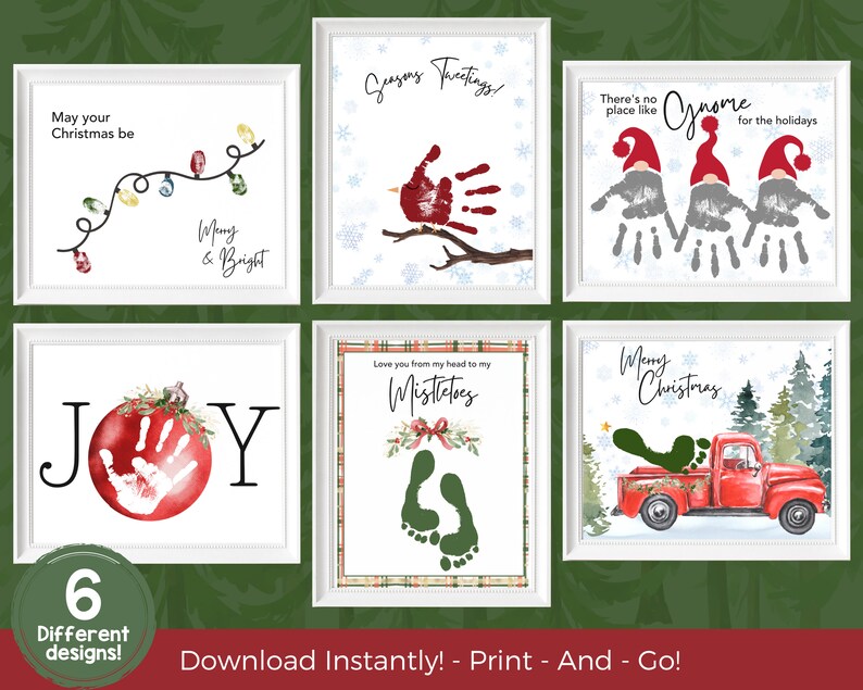 Christmas Handprint Craft Bundle Handprint Art Christmas - Etsy