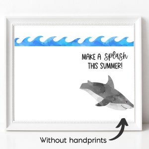 Handprint Shark Craft, Printable Summer Handprint Art, End of School ...