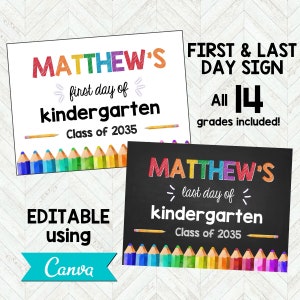 First Day of School Sign Printable EDITABLE Template, Back to School ...