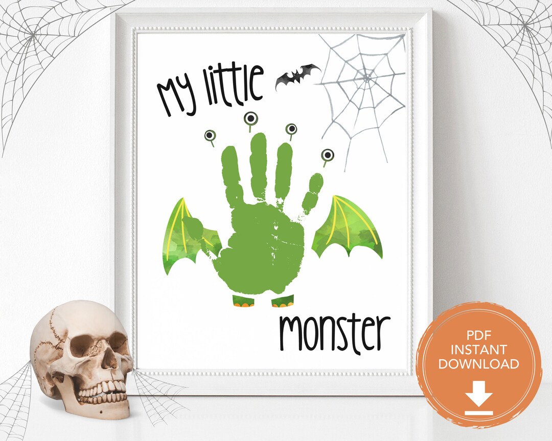 Monster Halloween Handprint Craft DIY Craft for Kids Art - Etsy