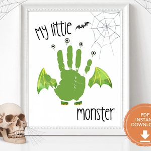 Monster Halloween Handprint Craft DIY Craft for Kids Art - Etsy