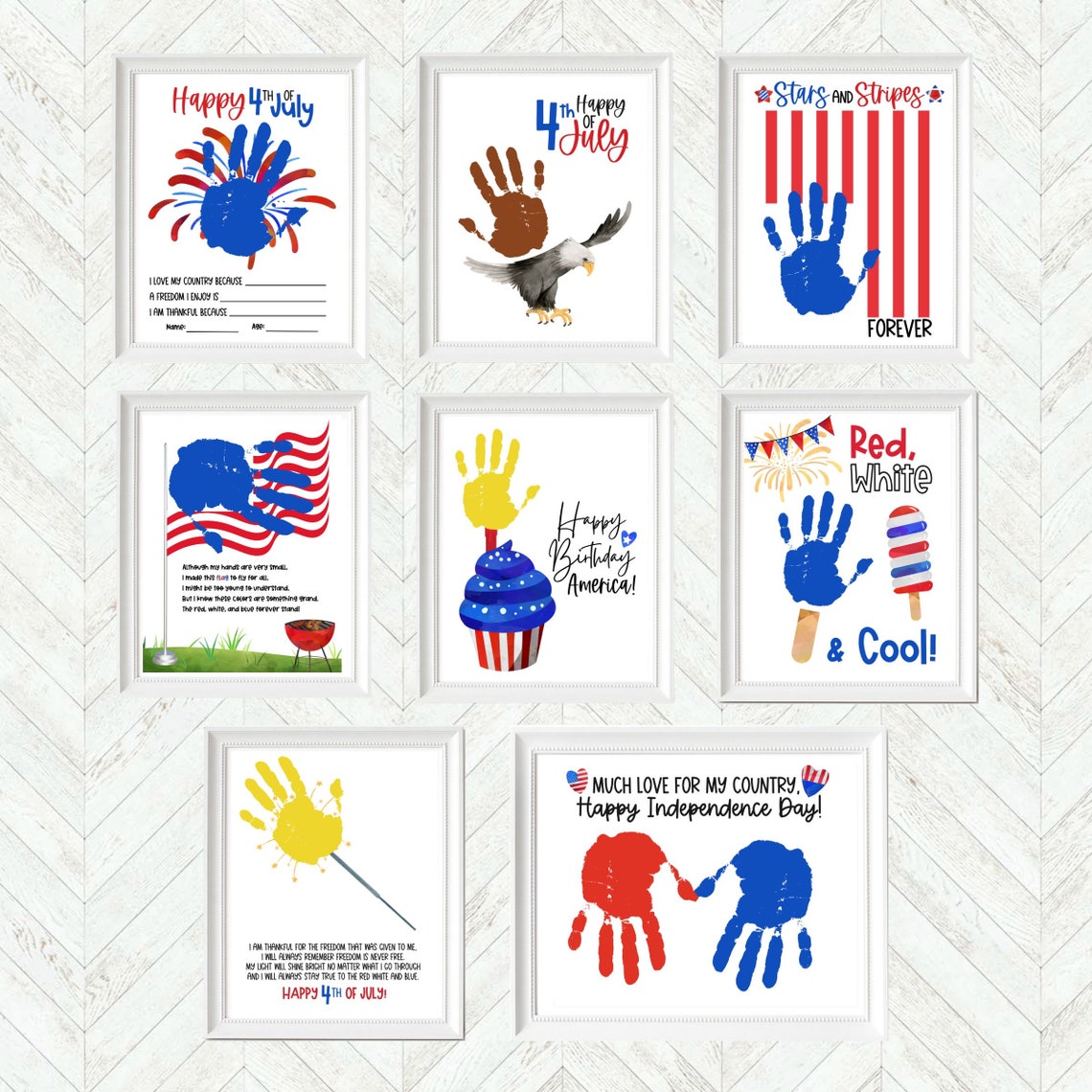 Fourth of July Handprint Craft Bundle, Handprint Art 4th of July Crafts ...