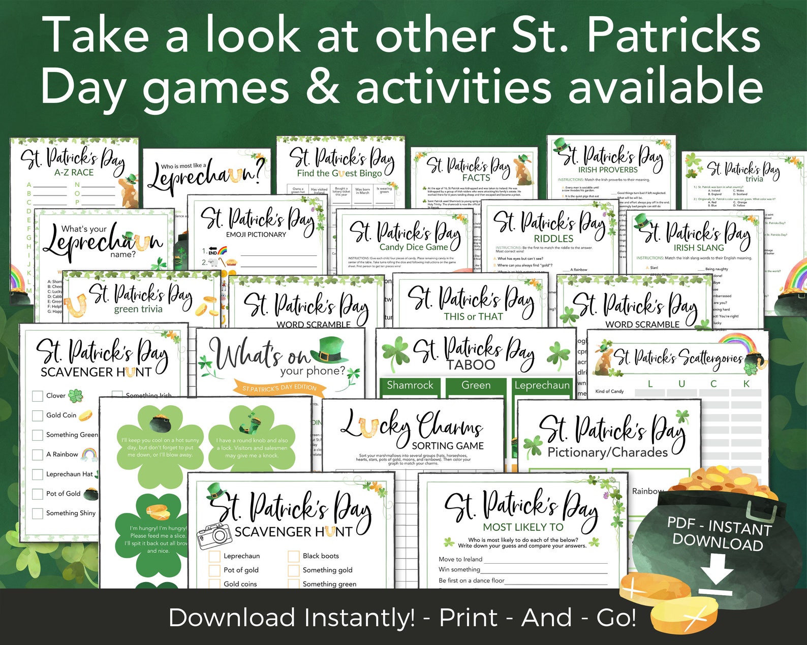 St Patricks Day Wall Art Printable Decor Saint Patricks Day - Etsy