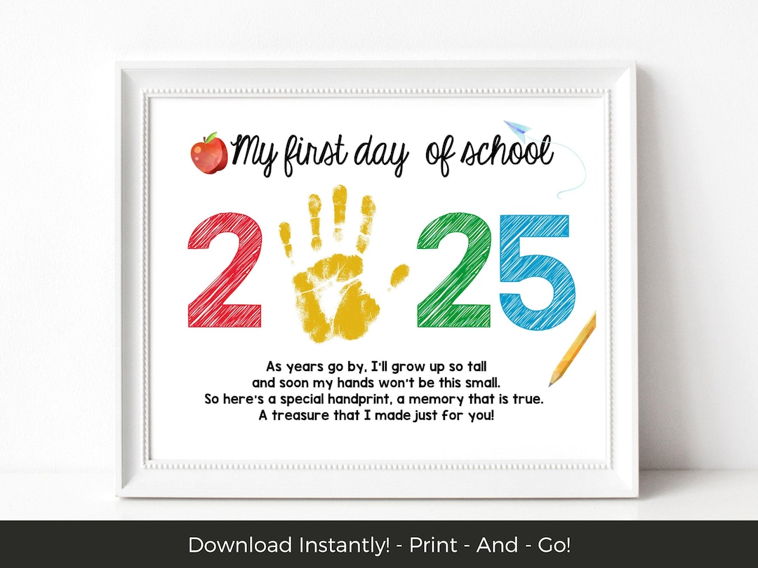 2025 Handprint Craft Back to School Poem, First Day of School Activity ...