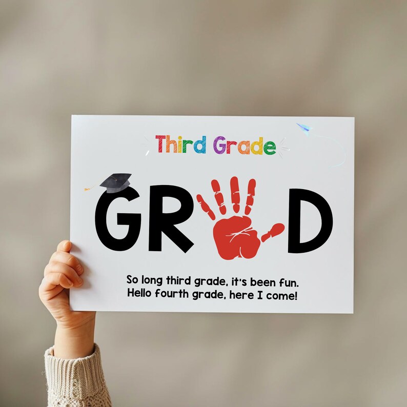 Third Grade Graduation Handprint Art, 3rd Grade End of School Year ...