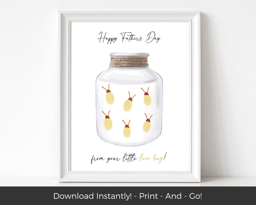Fingerprint Art DIY Card From Kids, Printable Fingerprint Craft for ...
