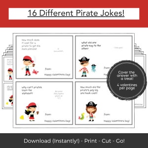 Printable Pirate Valentine Card With Jokes - Funny Pirate Cards for ...