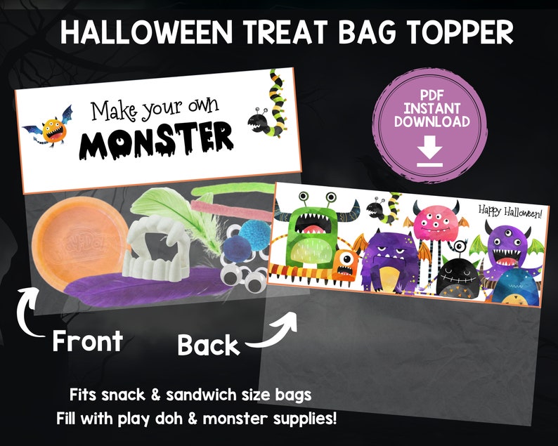 Make Your Own Monster Kit Printable Tag Monster Printable - Etsy