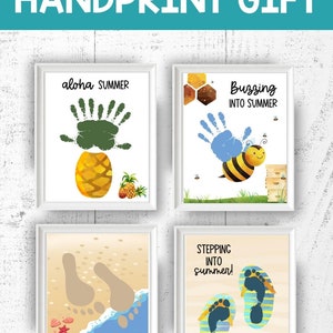 Handprint Beach Craft, Printable Summer Handprint Art, End of School ...