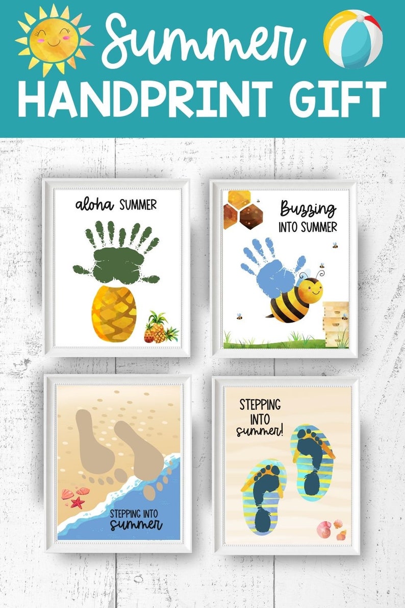 Handprint Beach Craft, Printable Summer Handprint Art, End of School ...