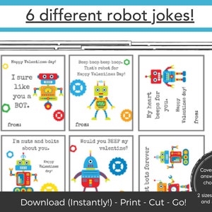 Robot Valentines Printable Robot Valentines Day Card - Etsy