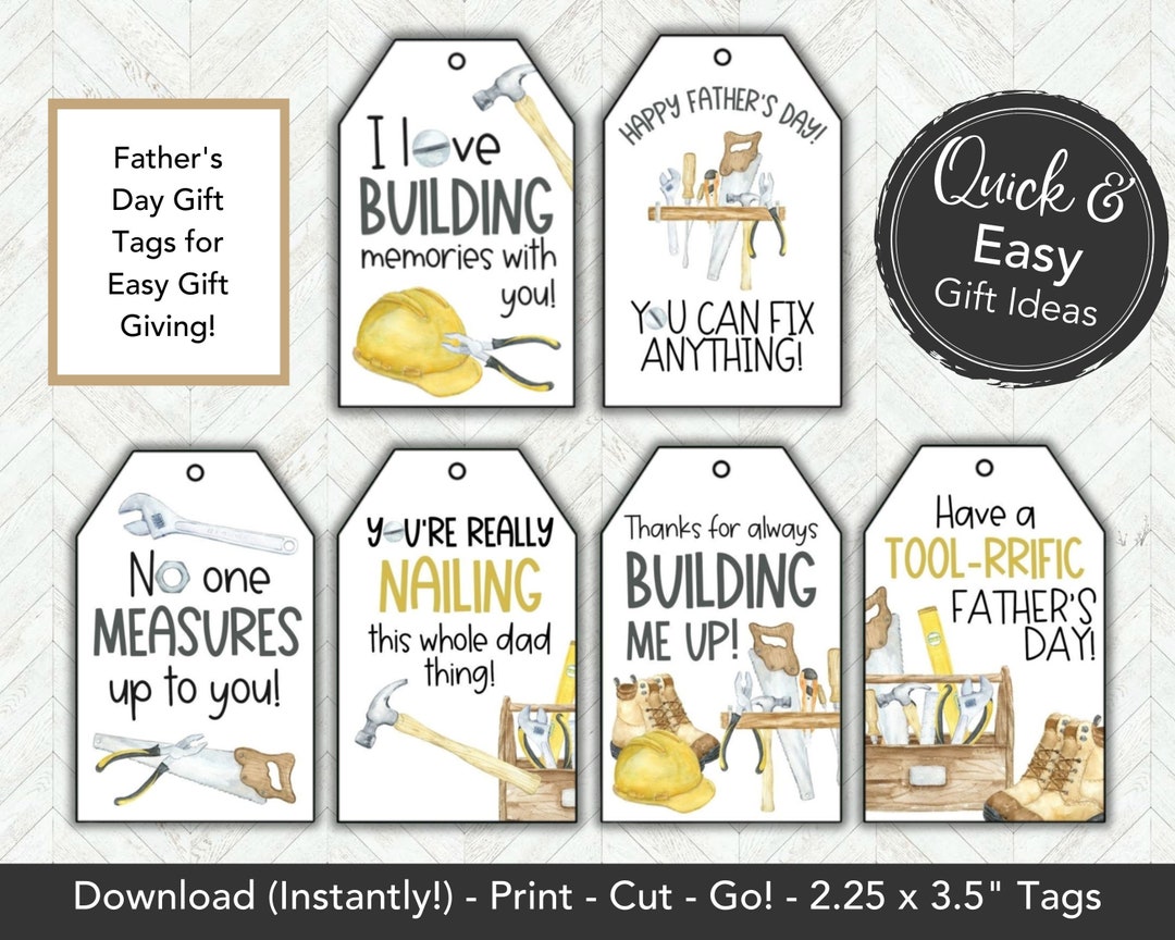 Fathers Day Printable Gift Tag Fathers Day Gift From Kids - Etsy