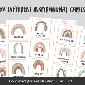 Printable Lunch Notes, Lunch Box Cards, Encouragement Cards ...