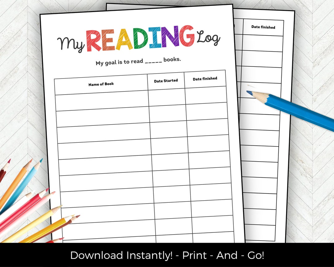 Printable Reading Log, Book Tracker for Children, Teen and Kids Reading ...