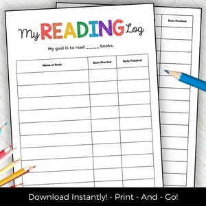 Printable Reading Log, Book Tracker for Children, Teen and Kids Reading ...