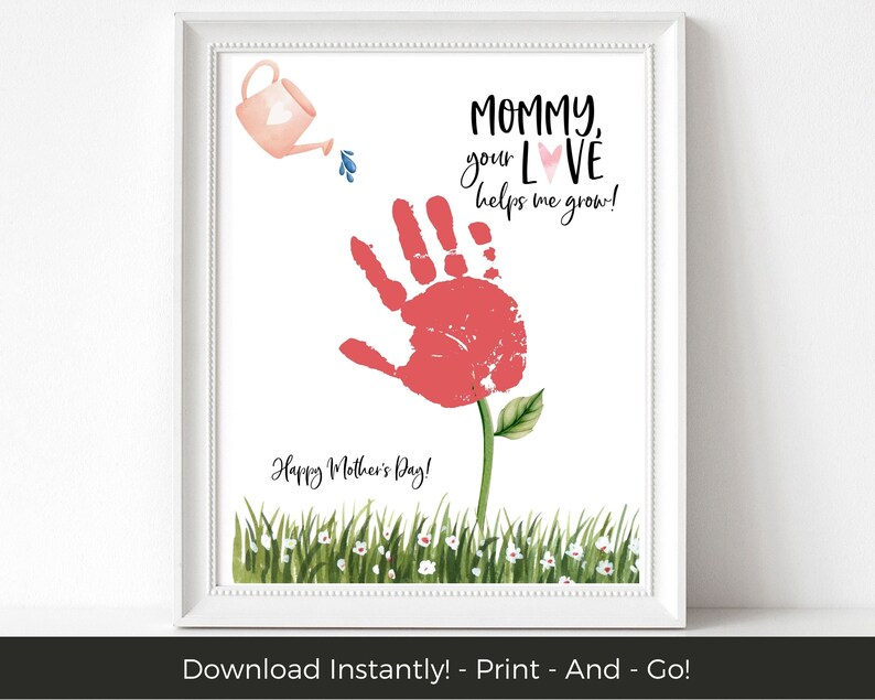 Mothers Day Flower Handprint Crafts for Kids Mom Gift From - Etsy