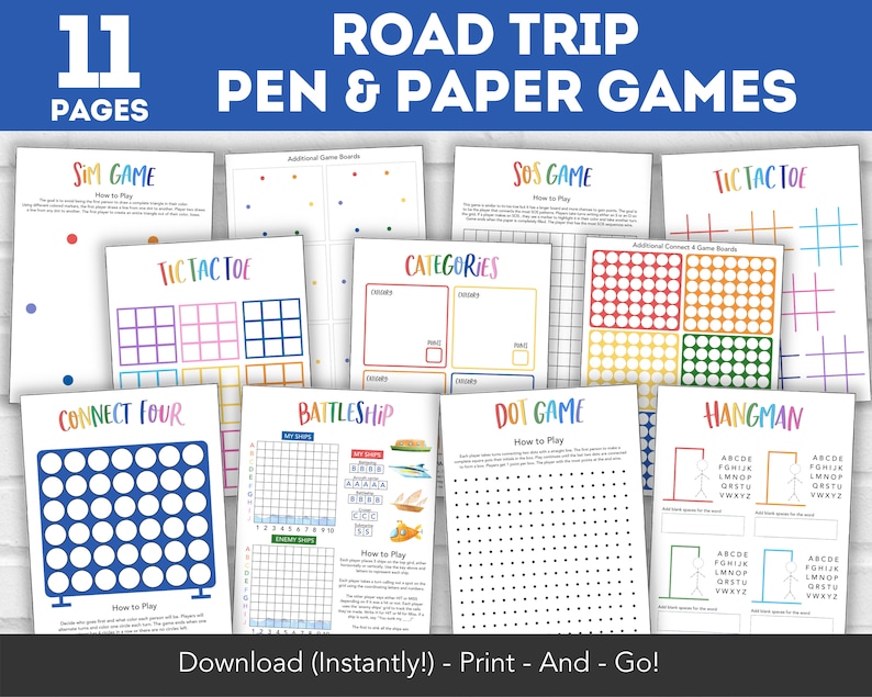 Kids Road Trip Games Printable Family Road Trip Planner - Etsy