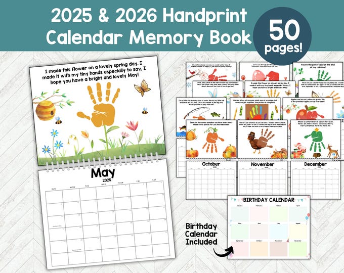 Handprint Calendar 2025 2026, Preschool Handprint Art Printable, 1st ...