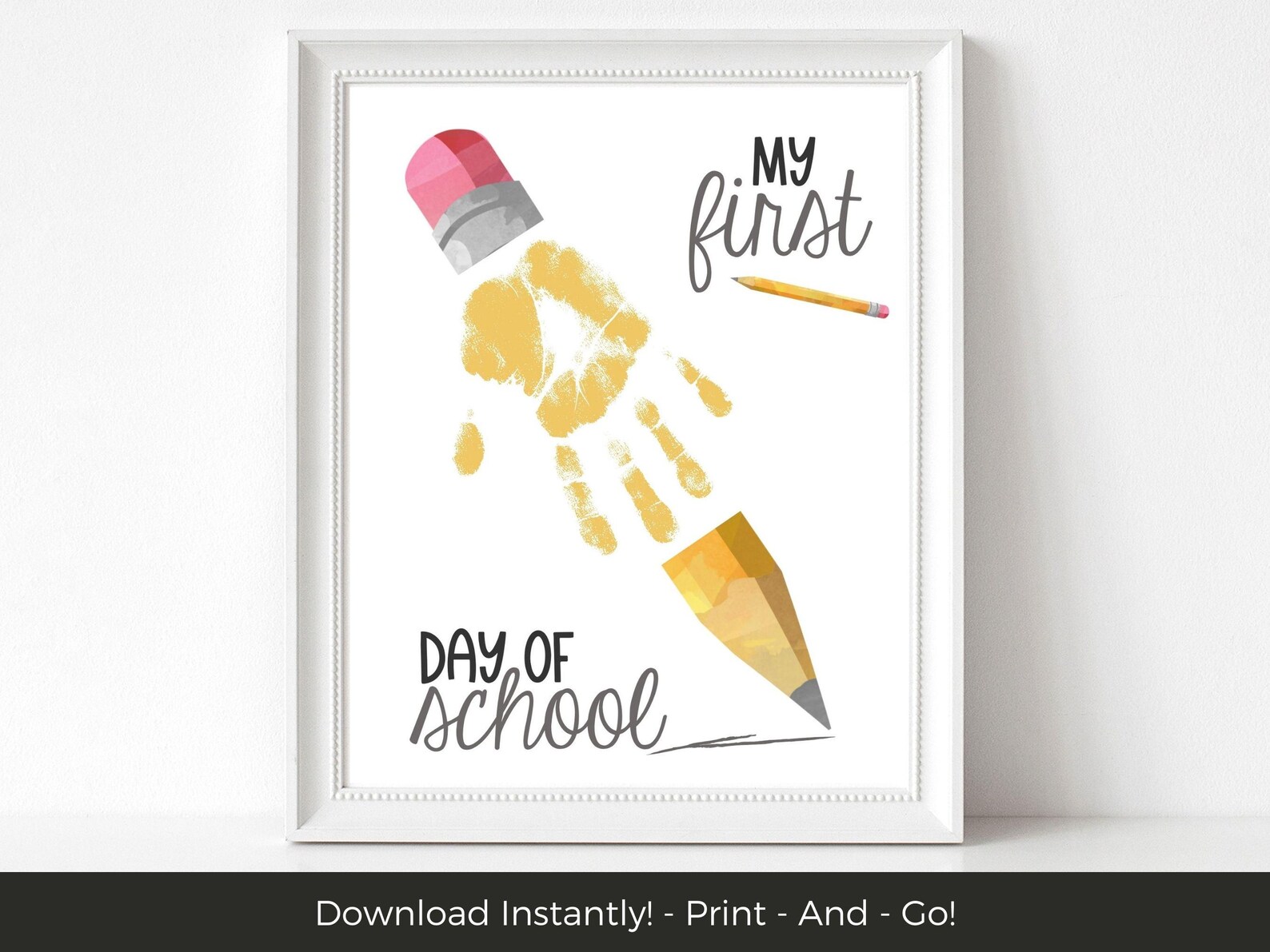 Handprint Craft Back to School Printable, First Day of School Handprint ...