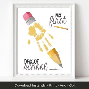 Handprint Craft Back to School Printable, First Day of School Handprint ...