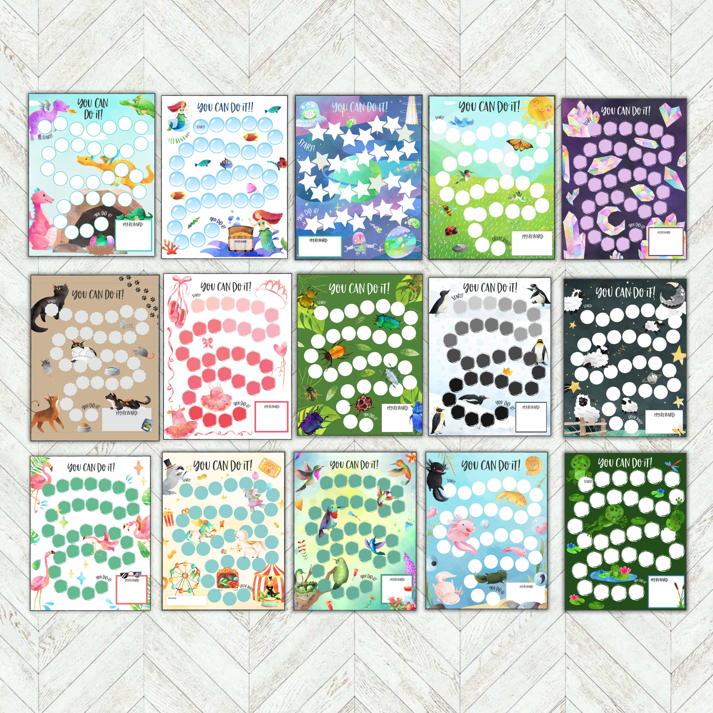 Big Bundle Kids Reward Chart Printable, Sticker Chart for Kids ...