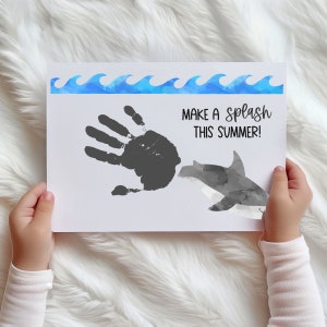 Handprint Shark Craft, Printable Summer Handprint Art, End of School ...