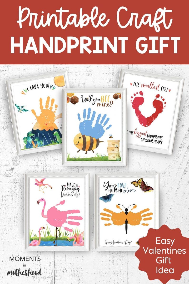 Valentines Day Craft, Printable Handprint Art, Preschool Activity ...