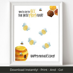 Unique Mothers Day Gift Fingerprint Art Template, Kids Thumbprint Art ...