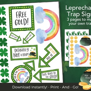 Leprechaun Trap Kit Printable St Patricks Day Activities for - Etsy