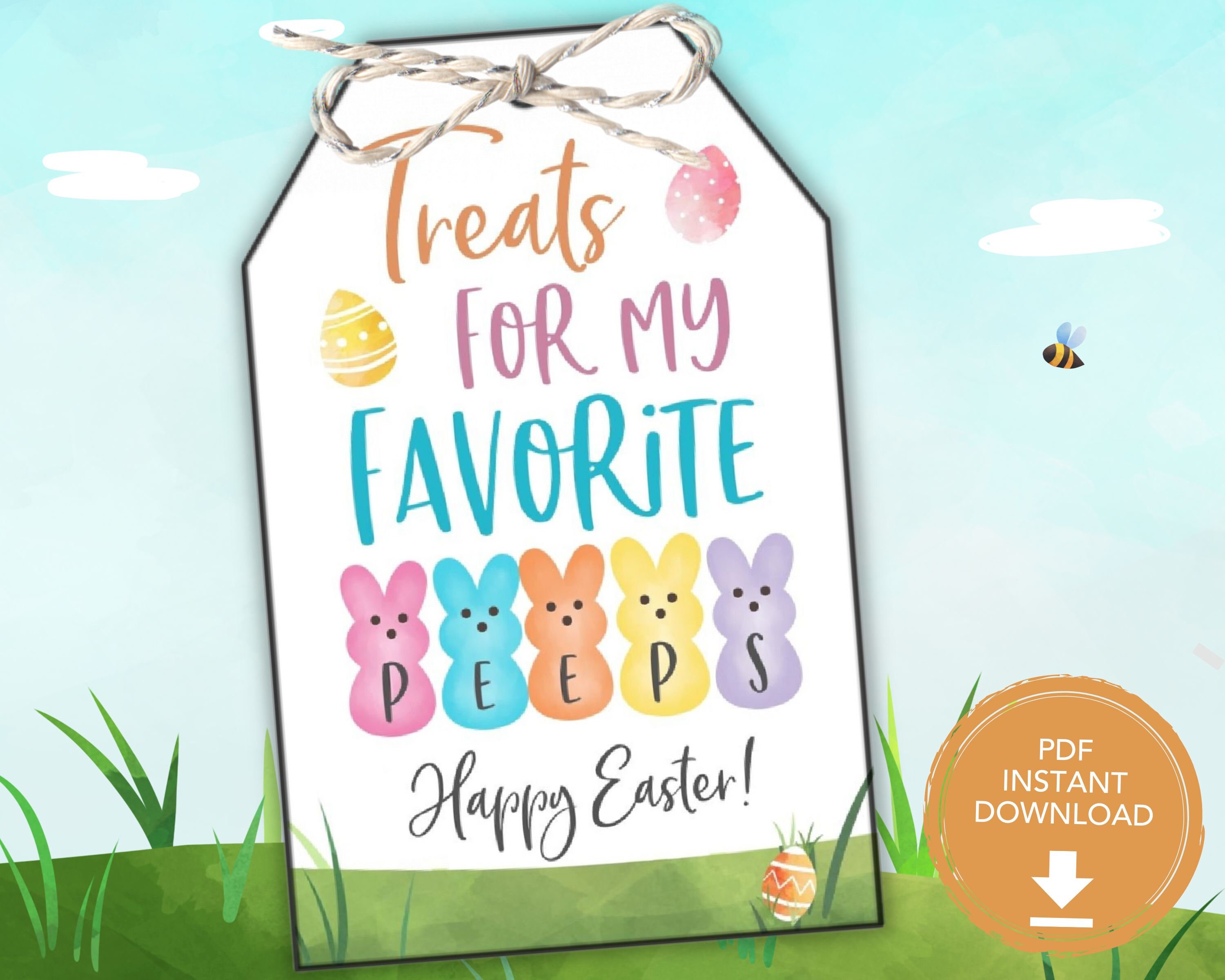 Printable Easter Gift Tag Easter Treats Tag Neighbor Gift - Etsy