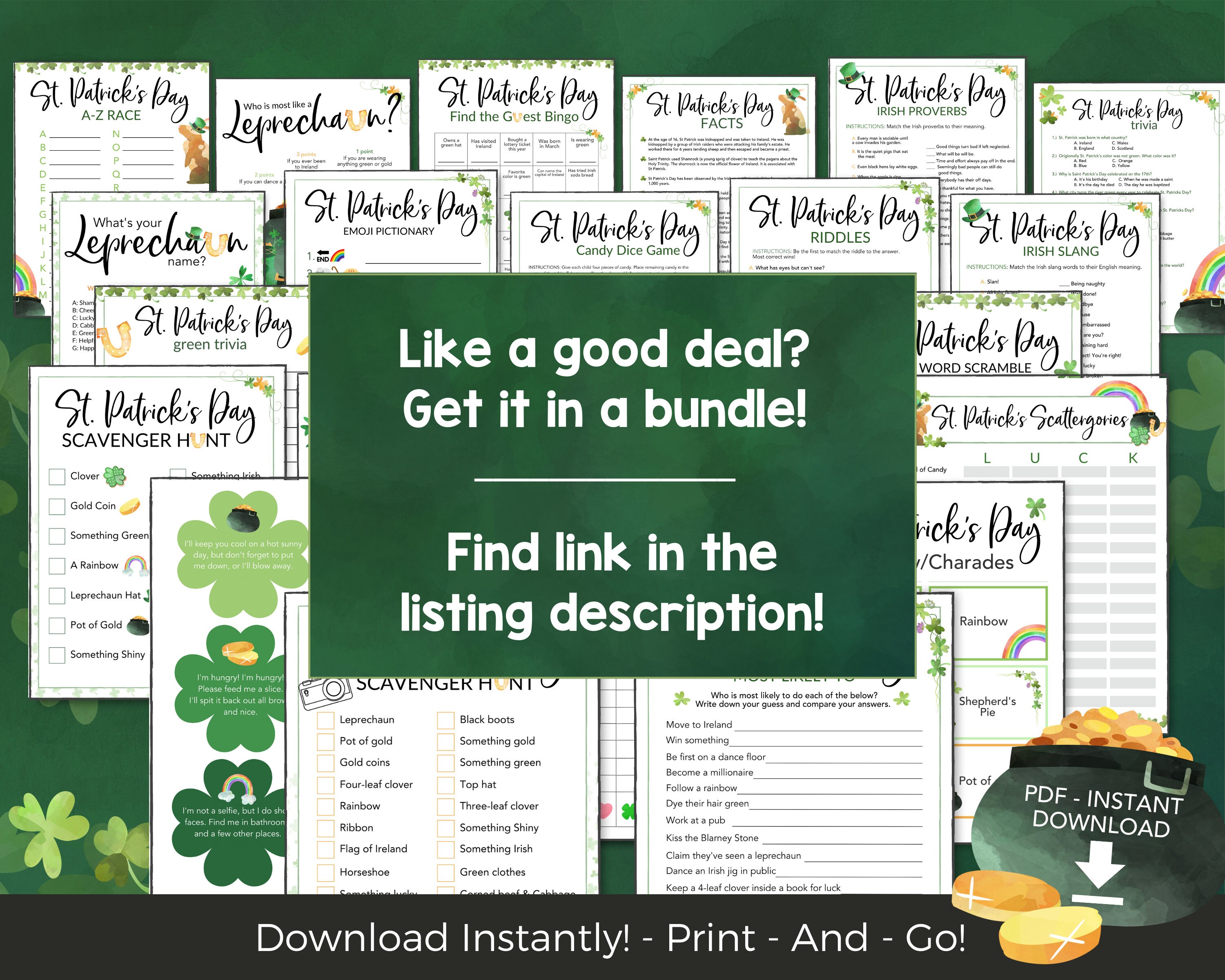 St Patricks Day Game Irish Slang St Paddys Day Printable Game - Etsy