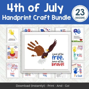 Fourth of July Handprint Craft Bundle, Handprint Art 4th of July Crafts ...