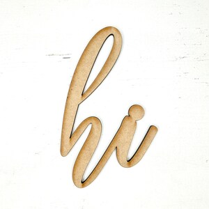 Hi Word Cutout, Unfinished Wood Cut Outs for Signs, Hello Shape, DIY ...