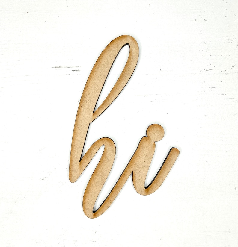 Hi Word Cutout Unfinished Wood Cut Outs for Signs Hello - Etsy