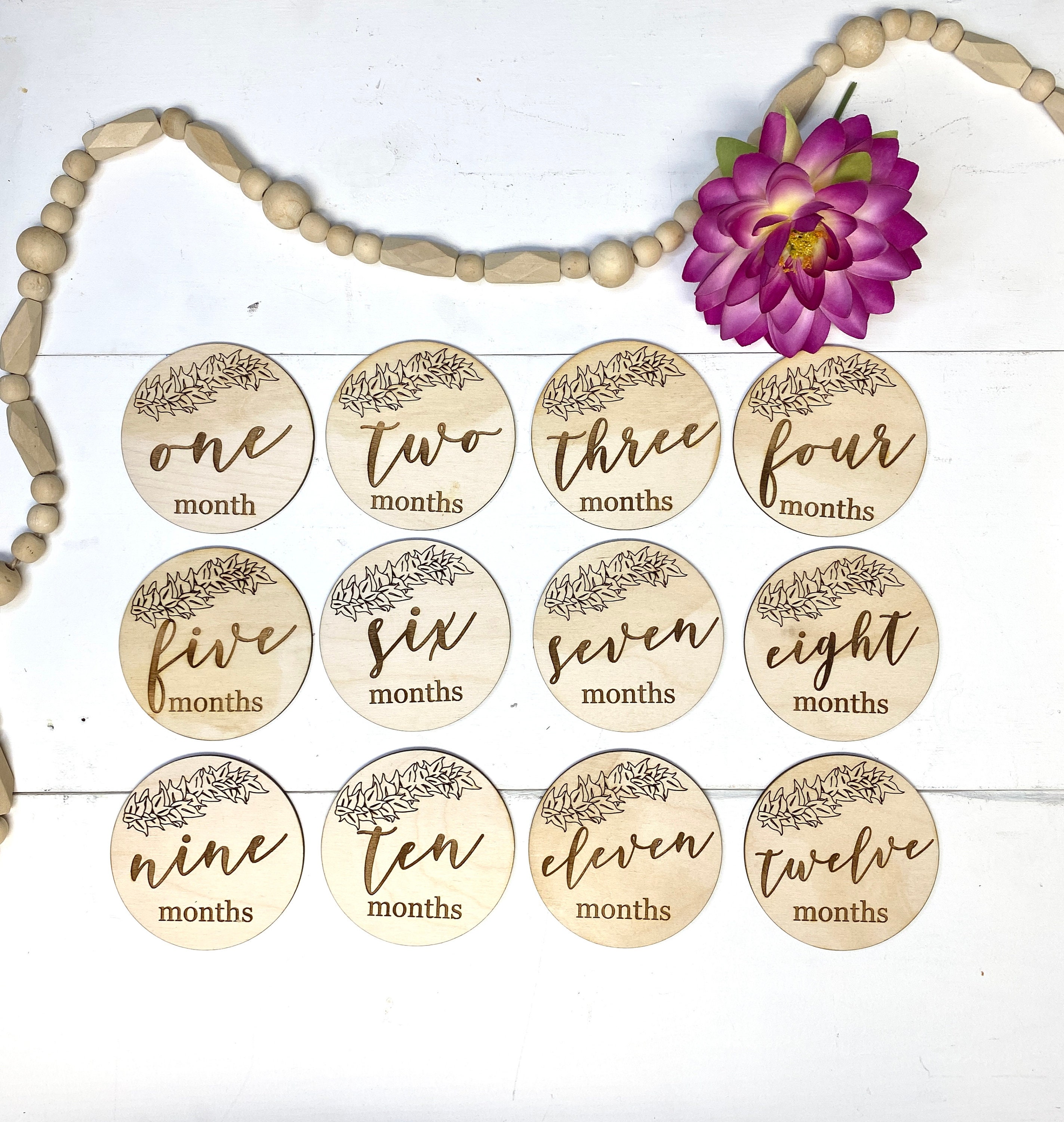 Baby Milestone Cards Wooden Newborn Photo Prop Monthly | Etsy