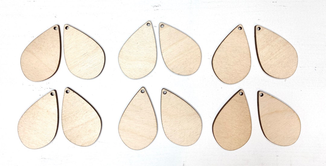 Wood Earring Blanks, DIY Painted Earrings, Wood Teardrop Earrings, DIY ...