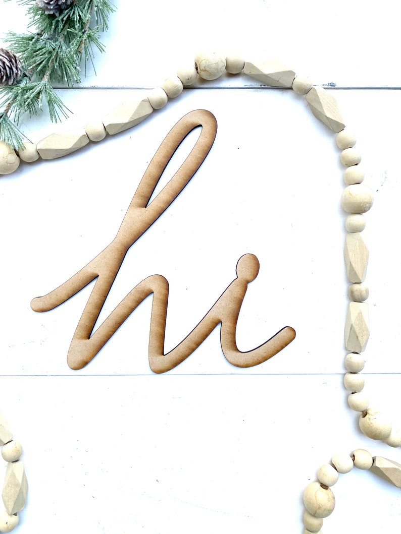 Hi Word Cutout Unfinished Wood Cut Outs for Signs Hello - Etsy