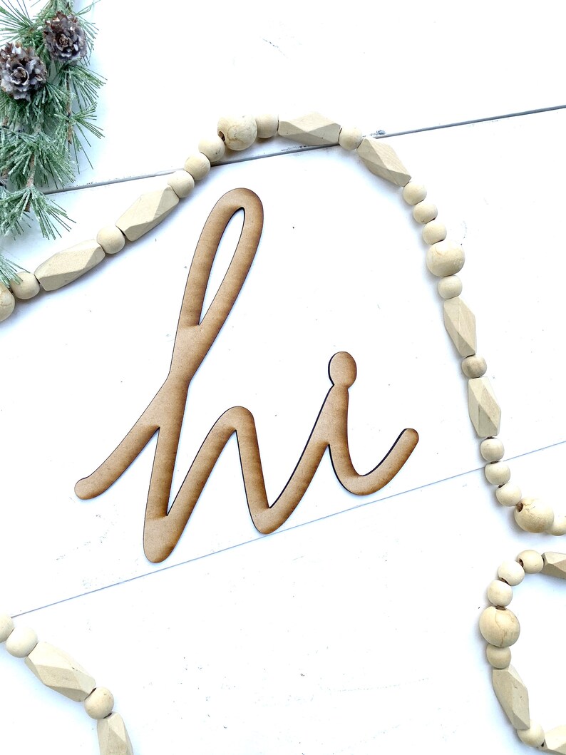 Hi Word Cutout Unfinished Wood Cut Outs for Signs Hello - Etsy