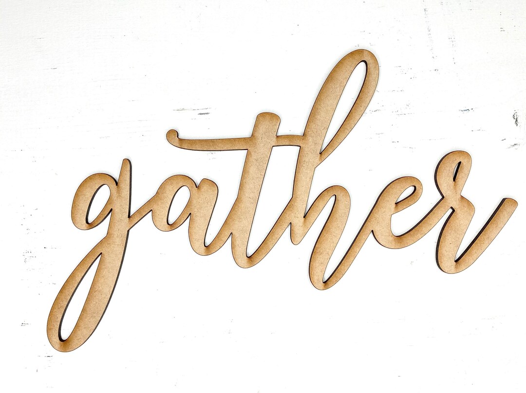 Gather Cutout, Unfinished Wood Cut Outs for Signs, DIY Painting ...