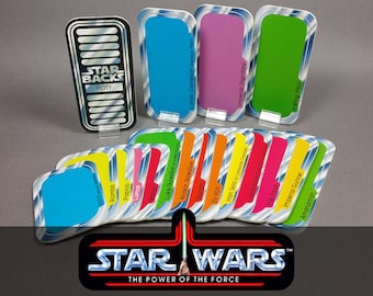 First 12 Vintage Star Wars Action Figure Display Card Backs Colored ...